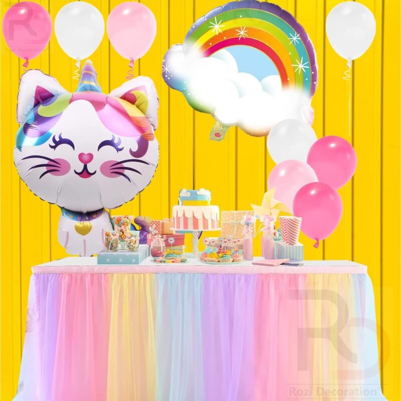 BubbleTrouble.in Cute Kitty Theme Birthday Decorations Set of 10 Pcs ...